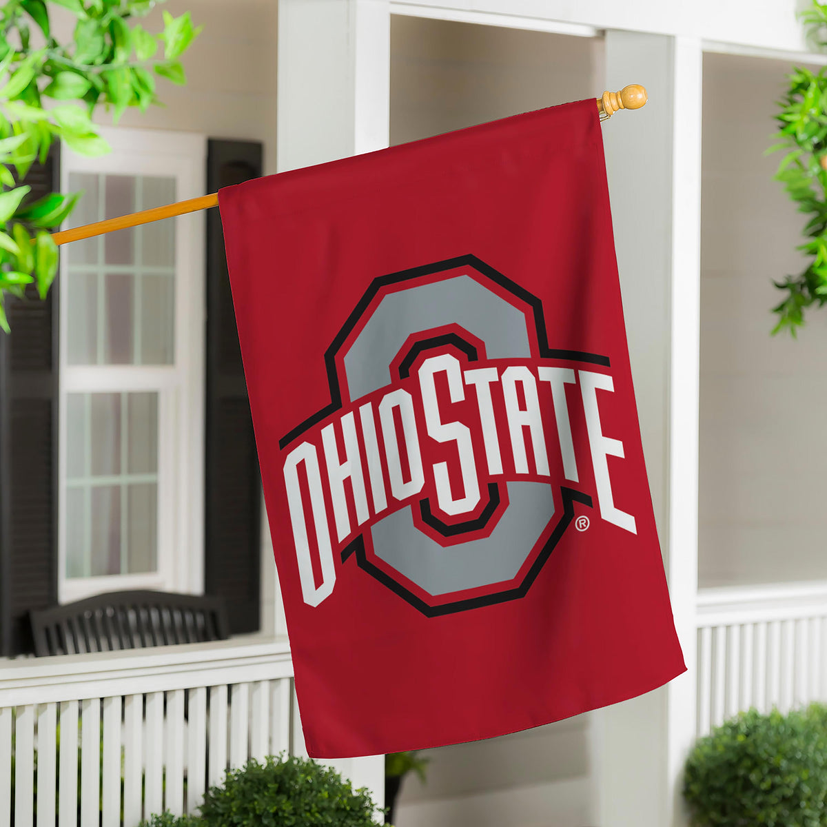 Ohio State University Applique House Flag – Team Sports America