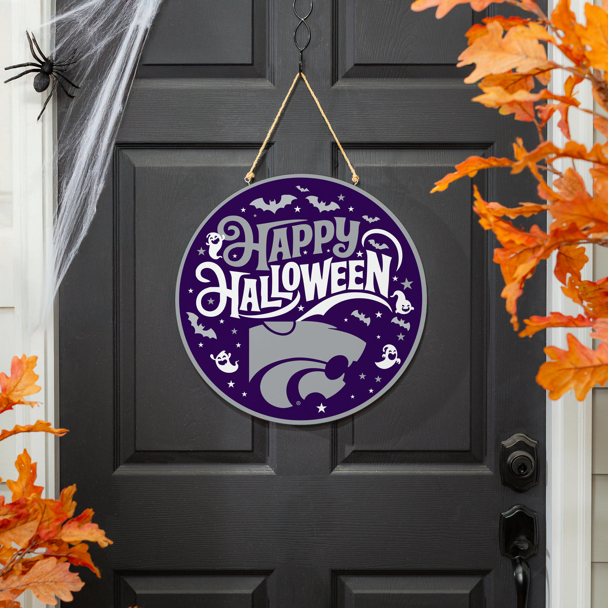 Kansas State University Halloween Round Door Décor with Hanging Rope ...