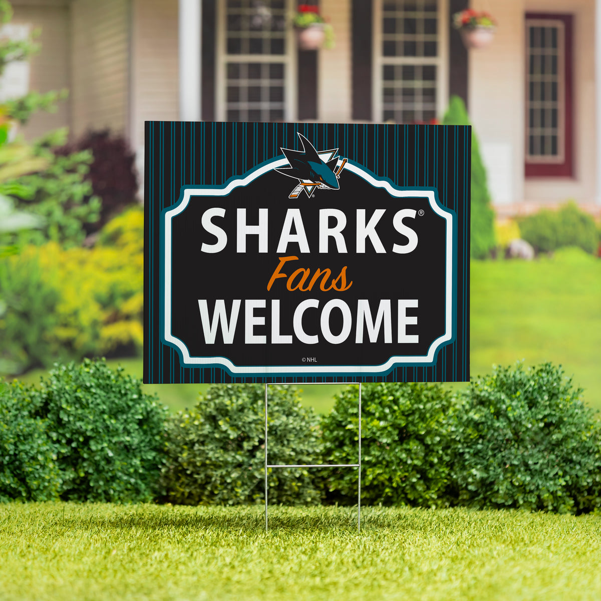 San Jose Sharks Coroplast Yard Sign, "Fans Welcome" – Team Sports America