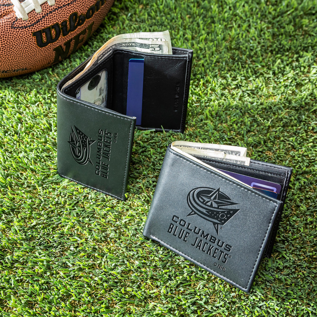 Columbus Blue Jackets, Bi-Fold and Tri-Fold Wallet Gift Set, Black ...