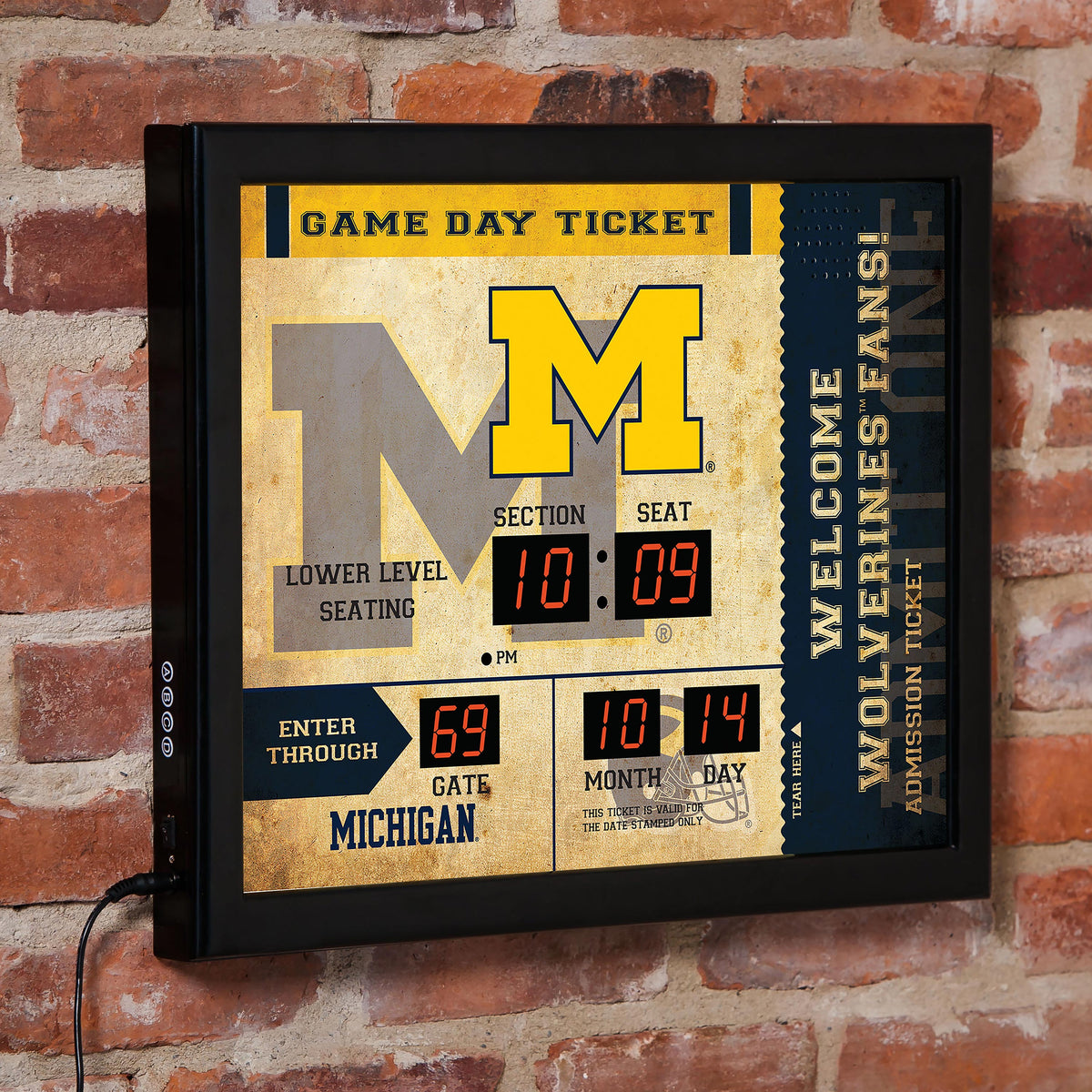Scoreboard Wall Clock, University of Michigan – Team Sports America