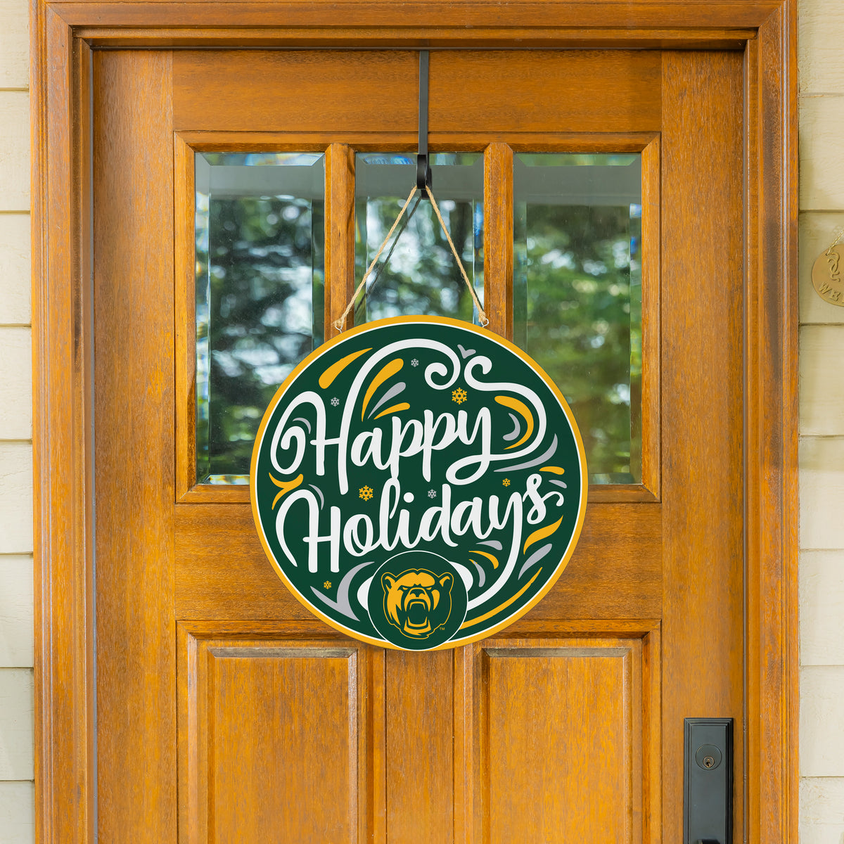 Baylor University Holiday Round Door Décor with Hanging Rope, 18x18 ...