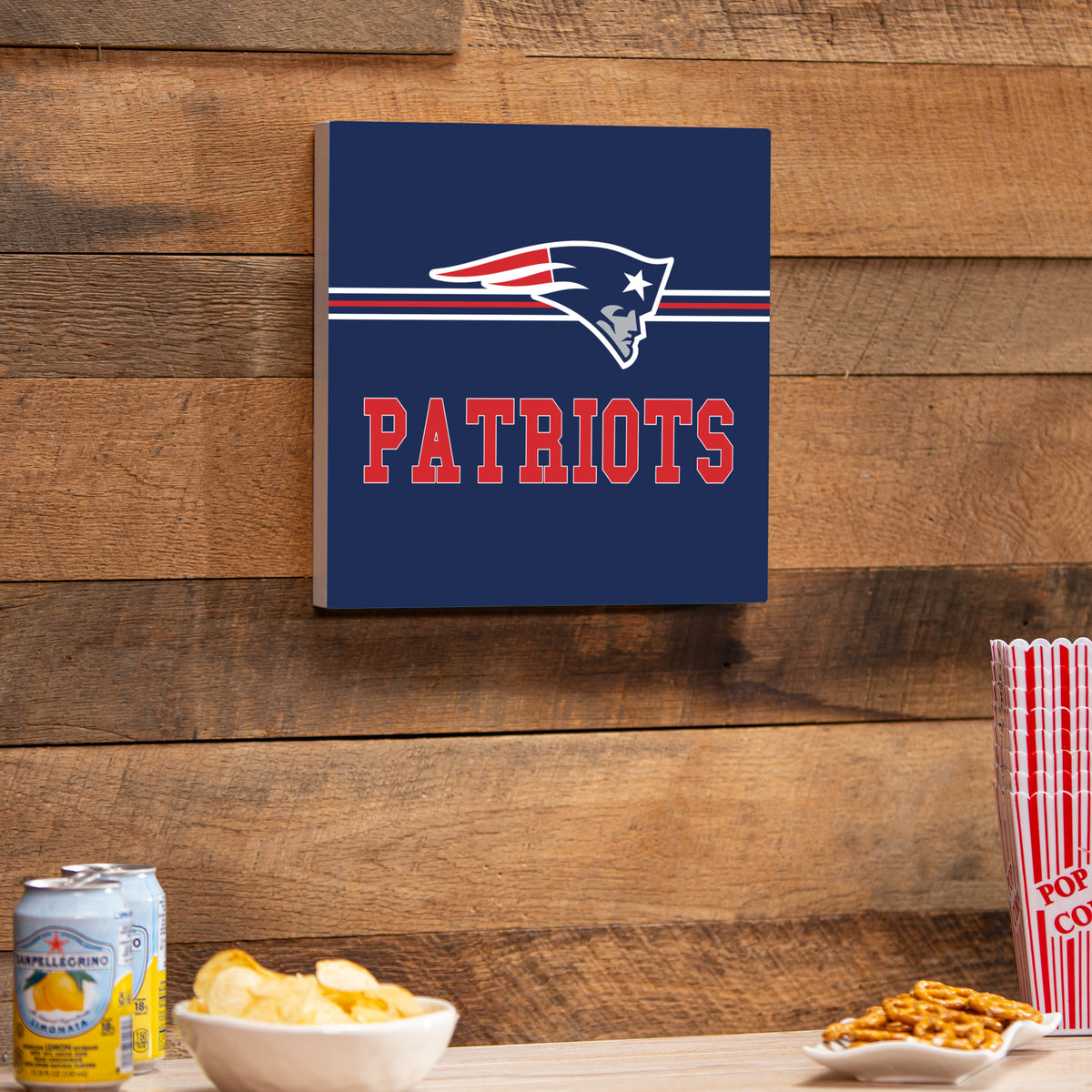 New England Patriots Wood Wall Sign, 12x12 – Team Sports America