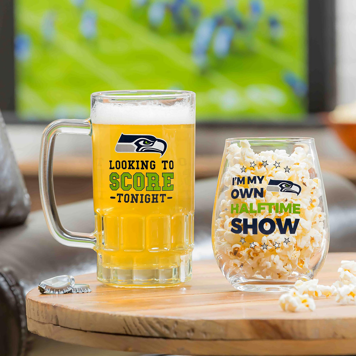 Seattle Seahawks, Stemless 17OZ Wine & Beer 16 OZ Gift Set – Team ...