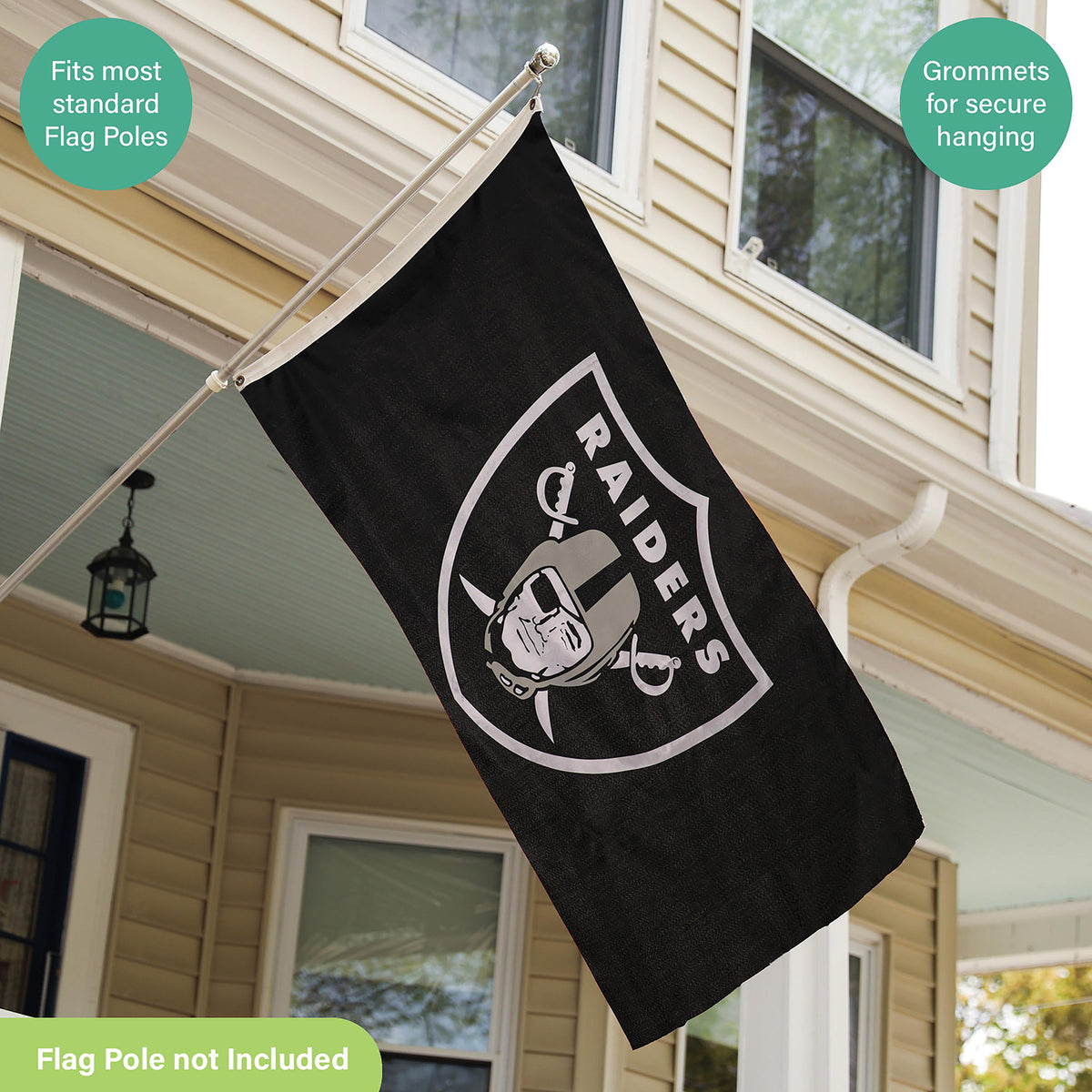Las Vegas Raiders Single Sided Estate Flag with 2 Grommets, 3'x5 ...