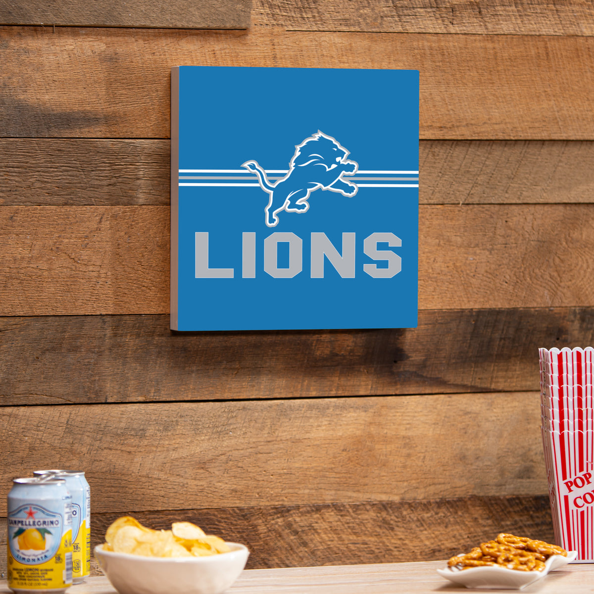 Detroit Lions Wood Wall Sign, 12x12 – Team Sports America