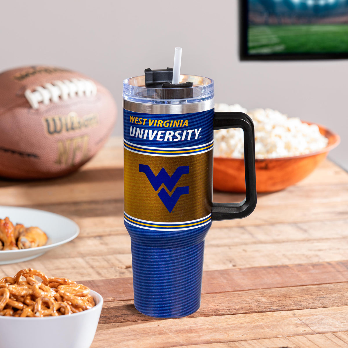 40oz Stainless Steel Canyon Cup w/ Straw, West Virginia University ...