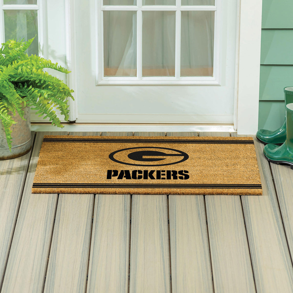 Green Bay Packers Large One Color Coir Mat, 36"x24" – Team Sports America