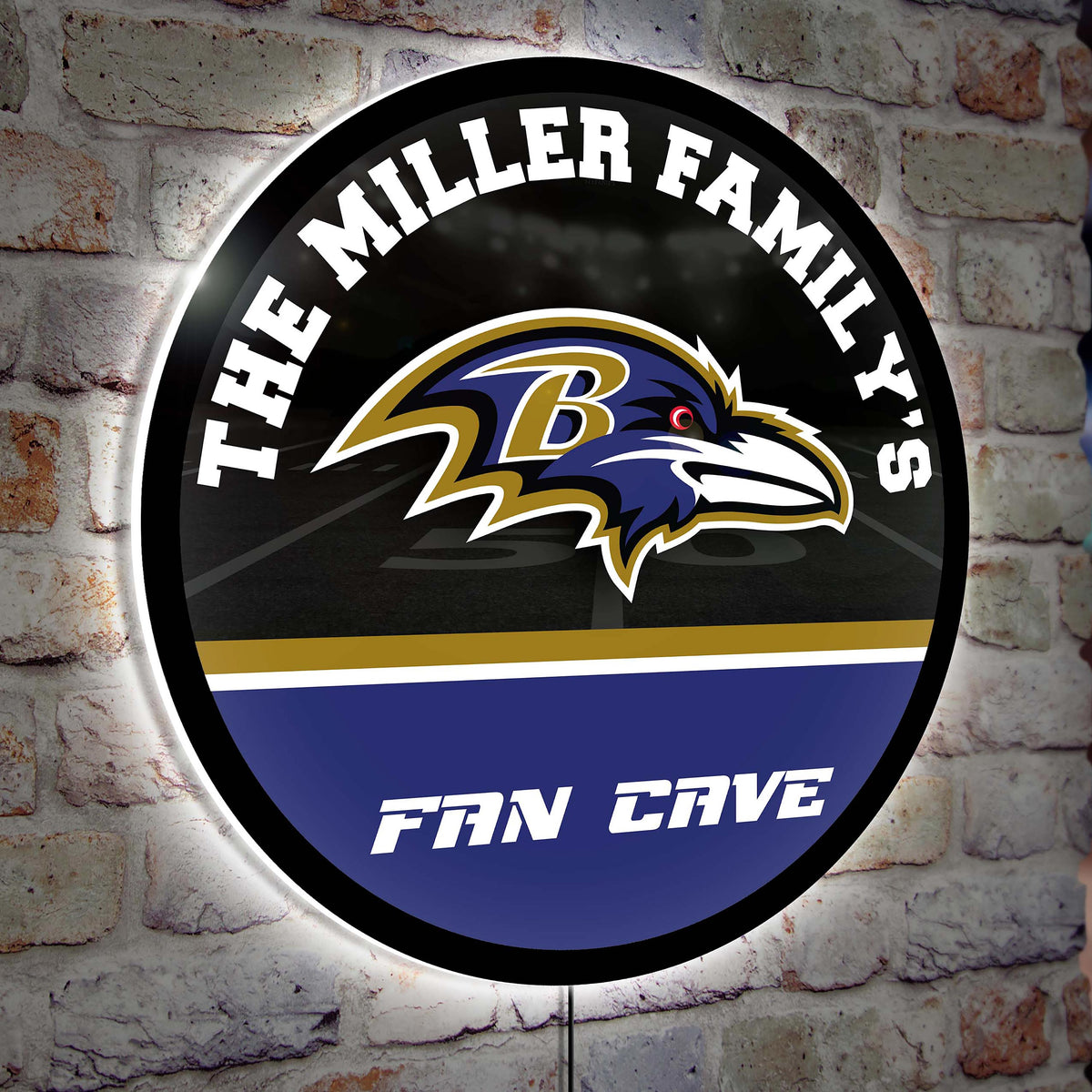 Baltimore Ravens NFL Football Large Round Edgelite LED Decor, Personal ...