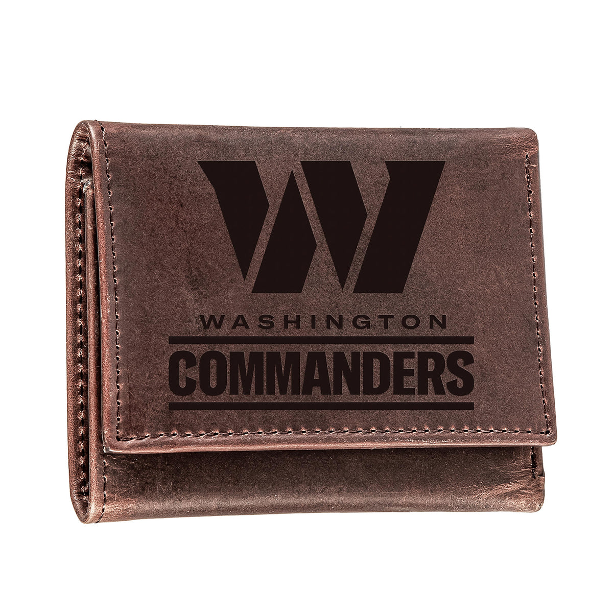 Washington Commanders, Tri-Fold Wallet, Brown, CH, 100% Genuine Leathe ...
