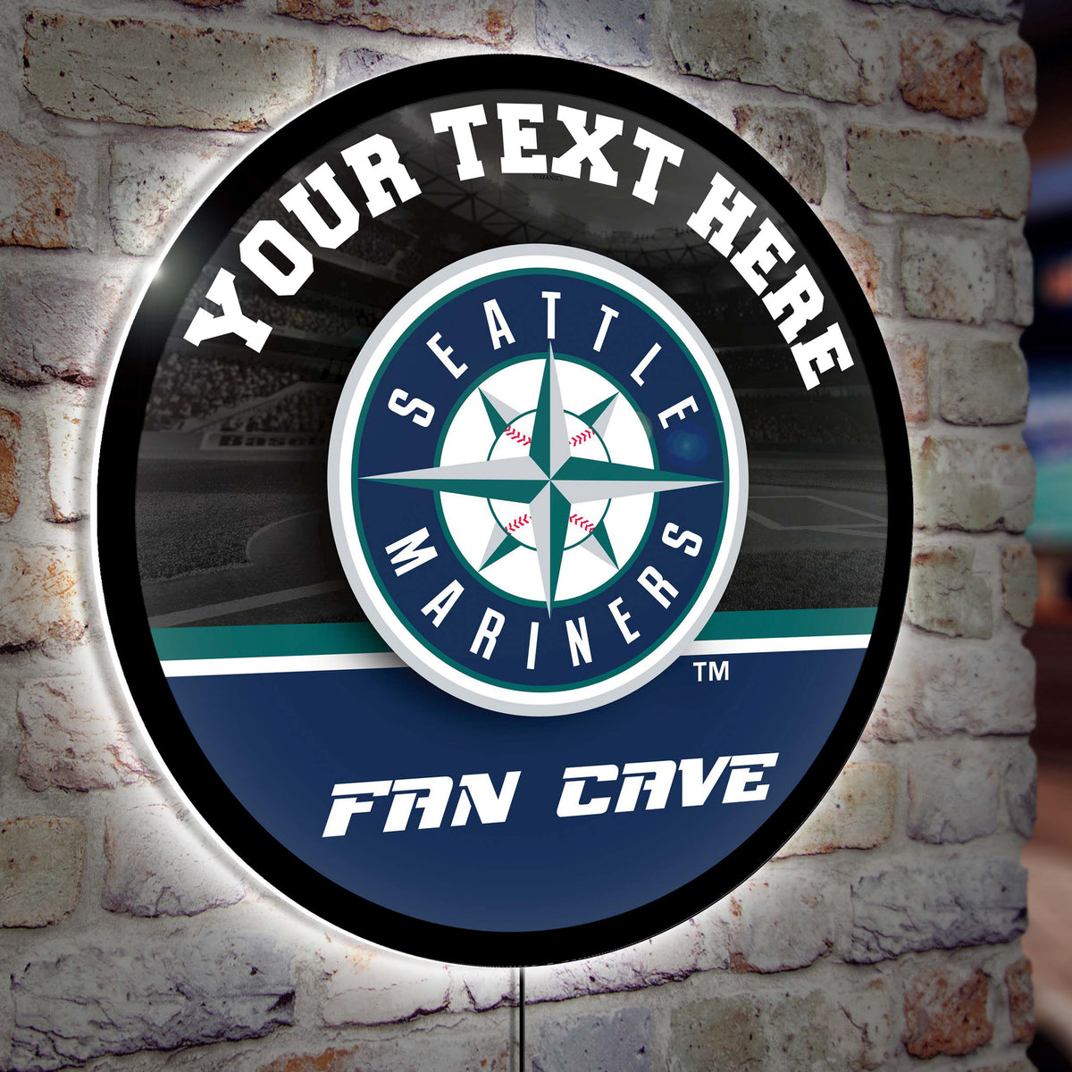Seattle Mariners MLB Baseball Large Round Edgelite LED Decor, Personal ...