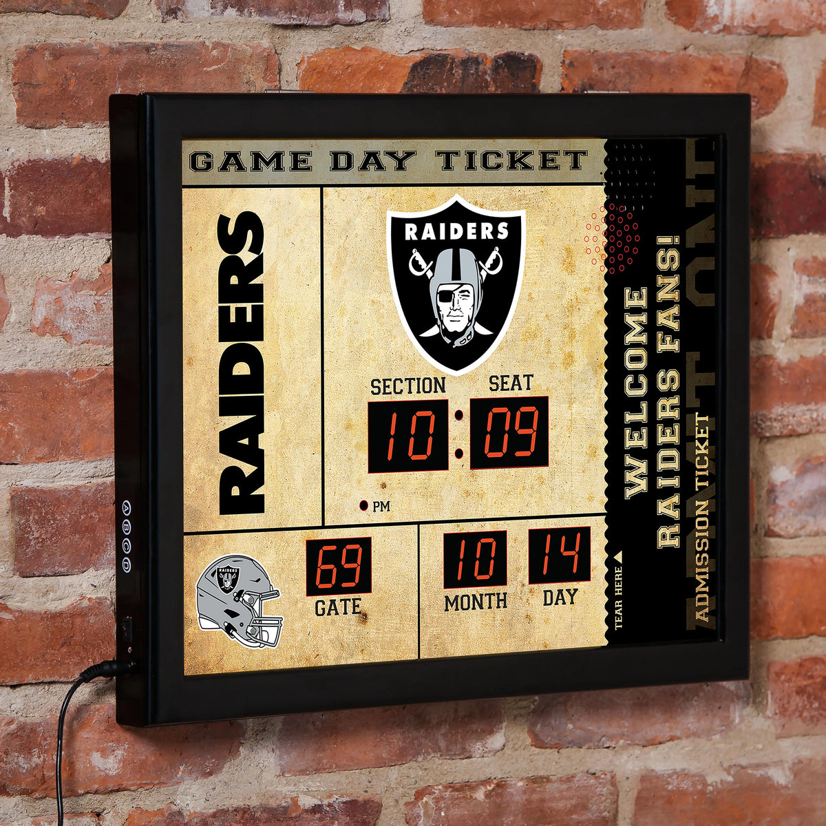 Scoreboard Wall Clock, Las Vegas Raiders – Team Sports America
