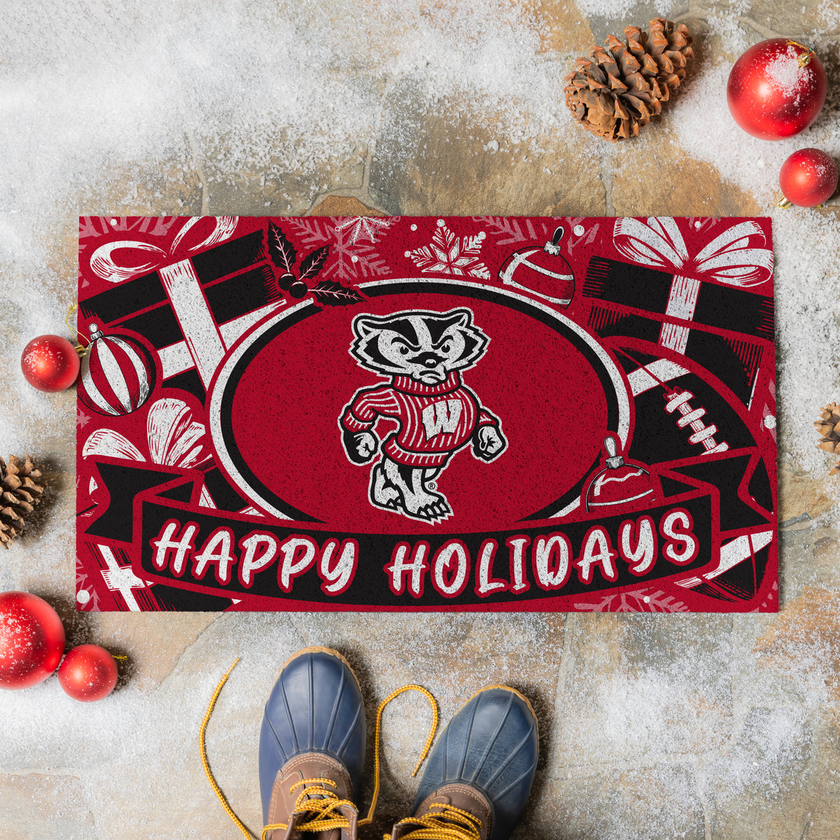 University of Wisconsin-Madison Holiday PVC Mat, 28"x16" – Team Sports ...