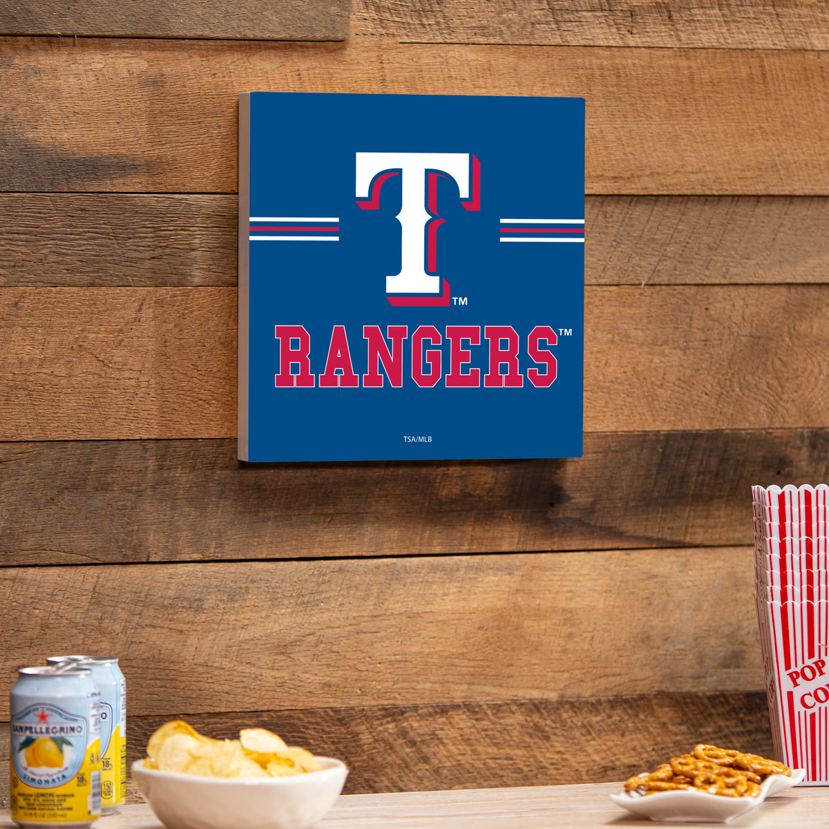 Texas Rangers Wood Wall Sign, 12x12 – Team Sports America