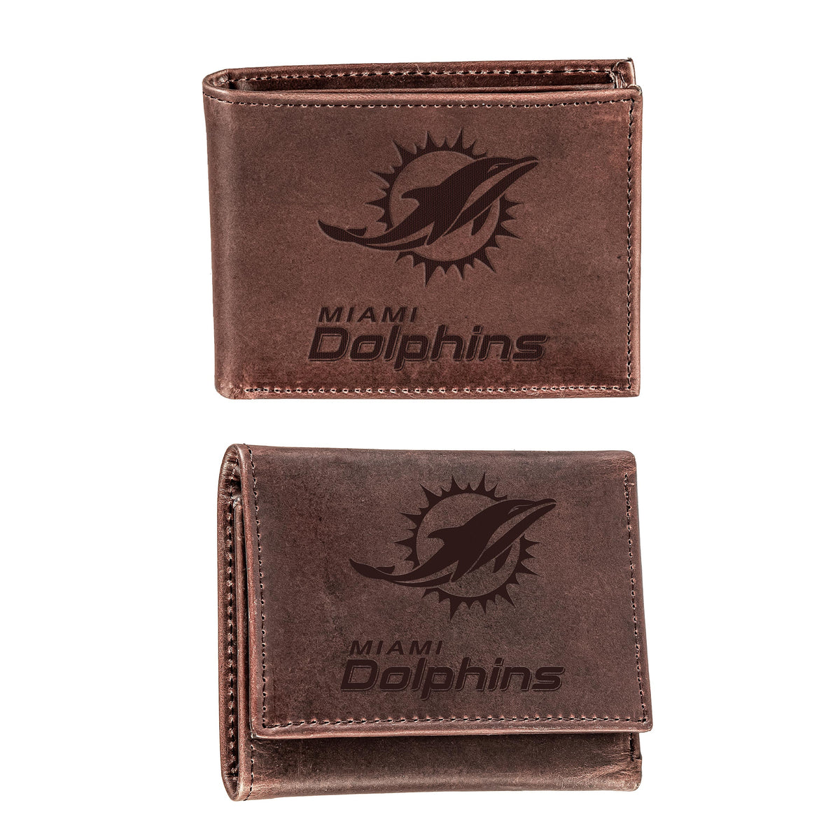 Miami Dolphins, Bi-Fold and Tri-Fold Wallet Gift Set, Brown – Team ...