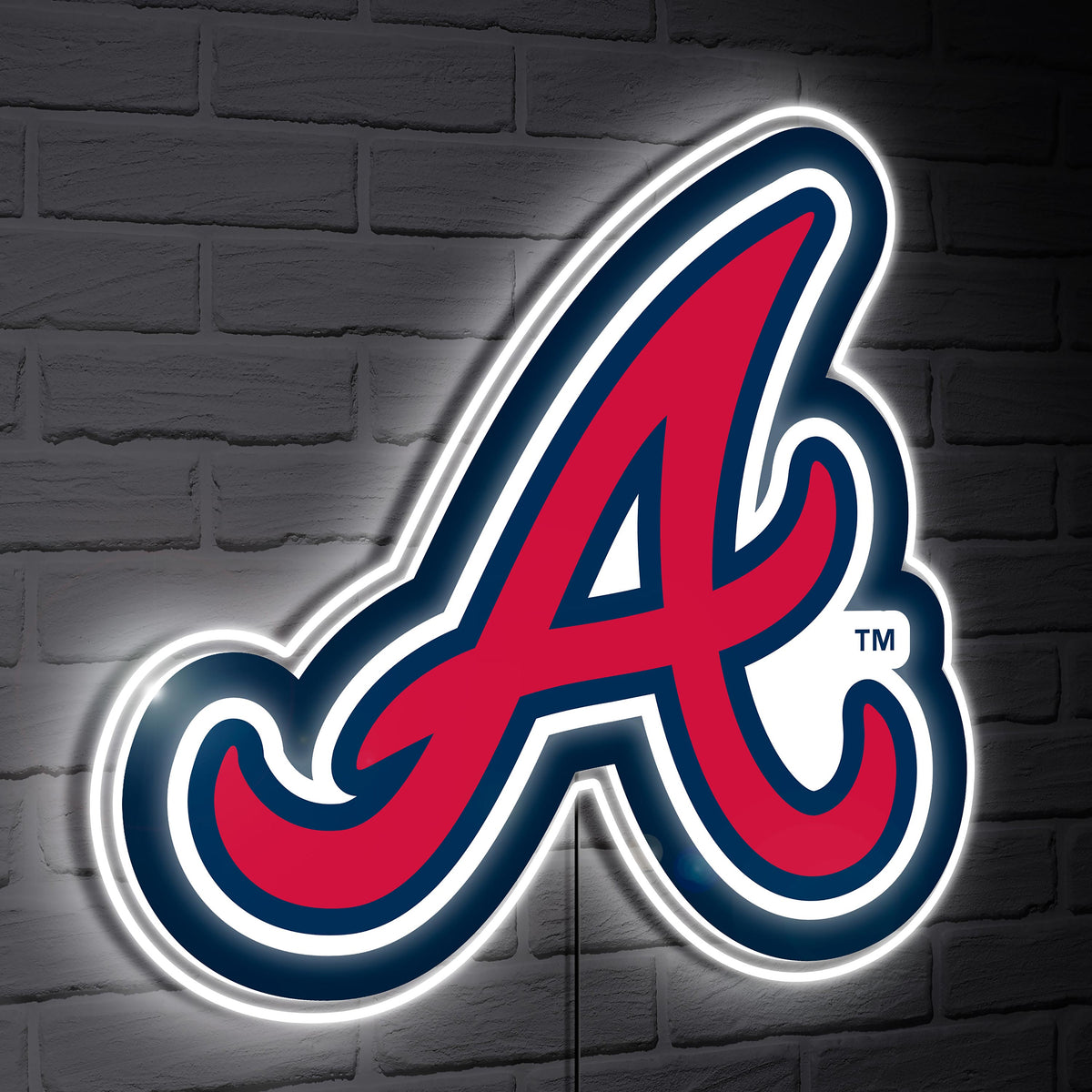 Atlanta Braves LED Wall Decor, Glazelite, Logo – Team Sports America
