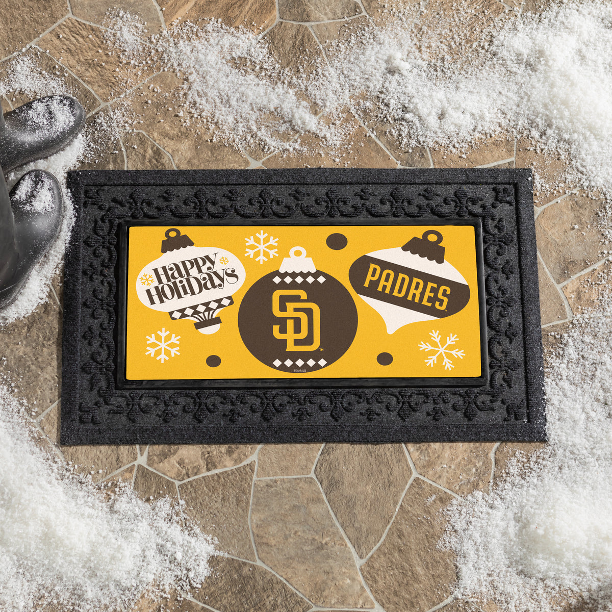 San Diego Padres Holiday Flocked Coir Sassafras Switch Mat, 22"x10 ...