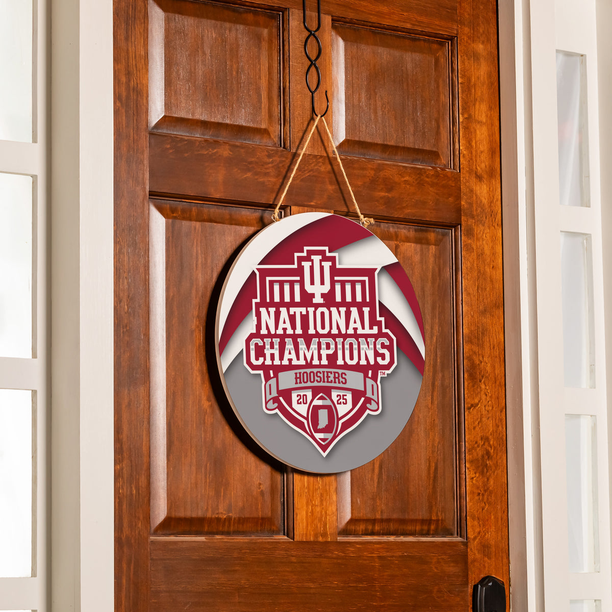 Indiana University, Div 1 Champs, Round Door Decor with Hanging Rope ...