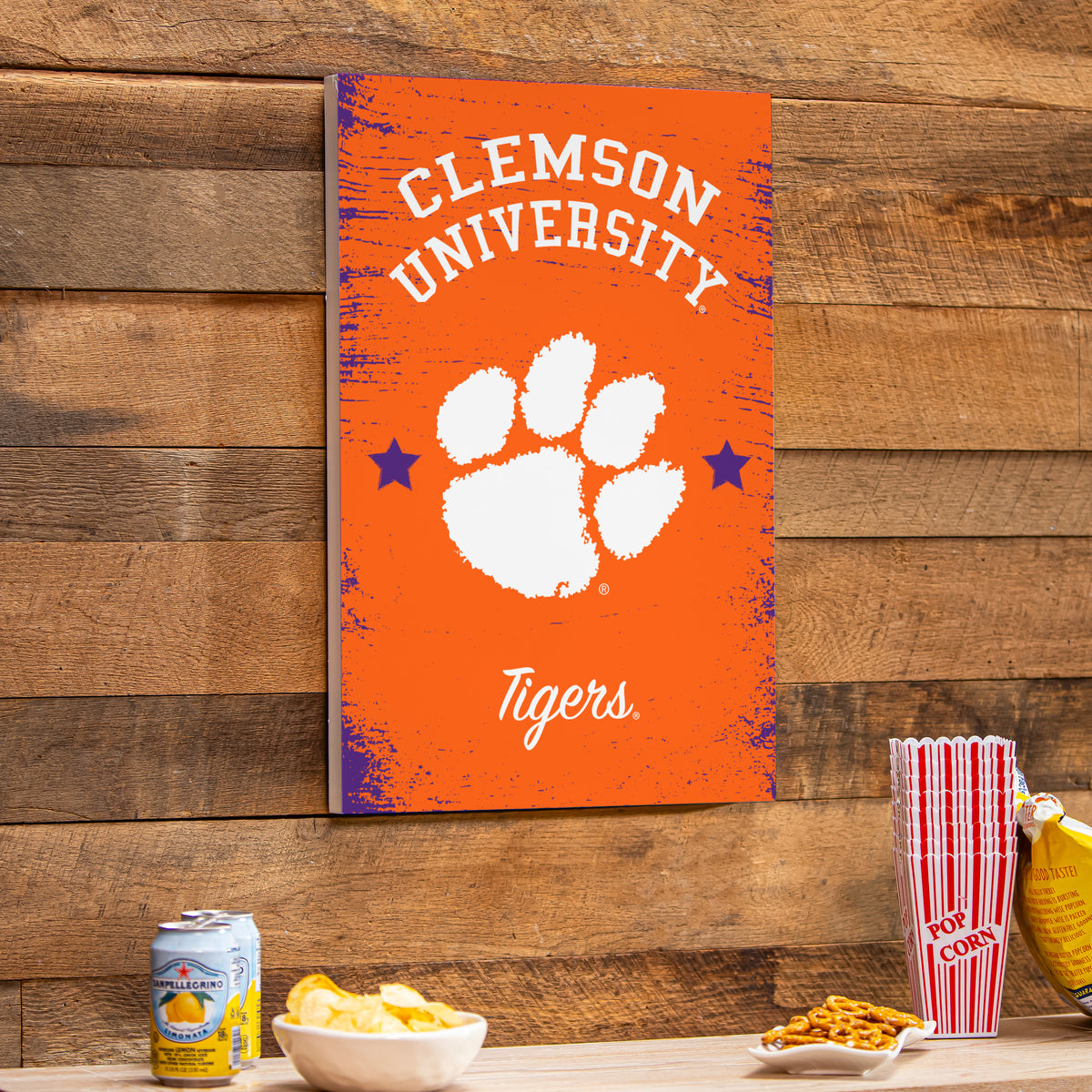 Clemson University Wood Wall Sign, 16x24 – Team Sports America