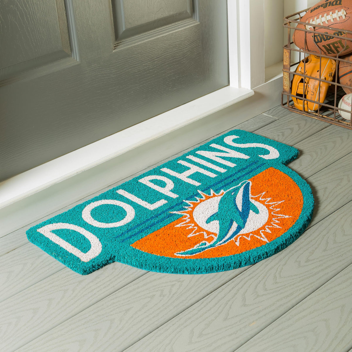 NFL Shaped Coir Door Mat, Dolphins – Team Sports America