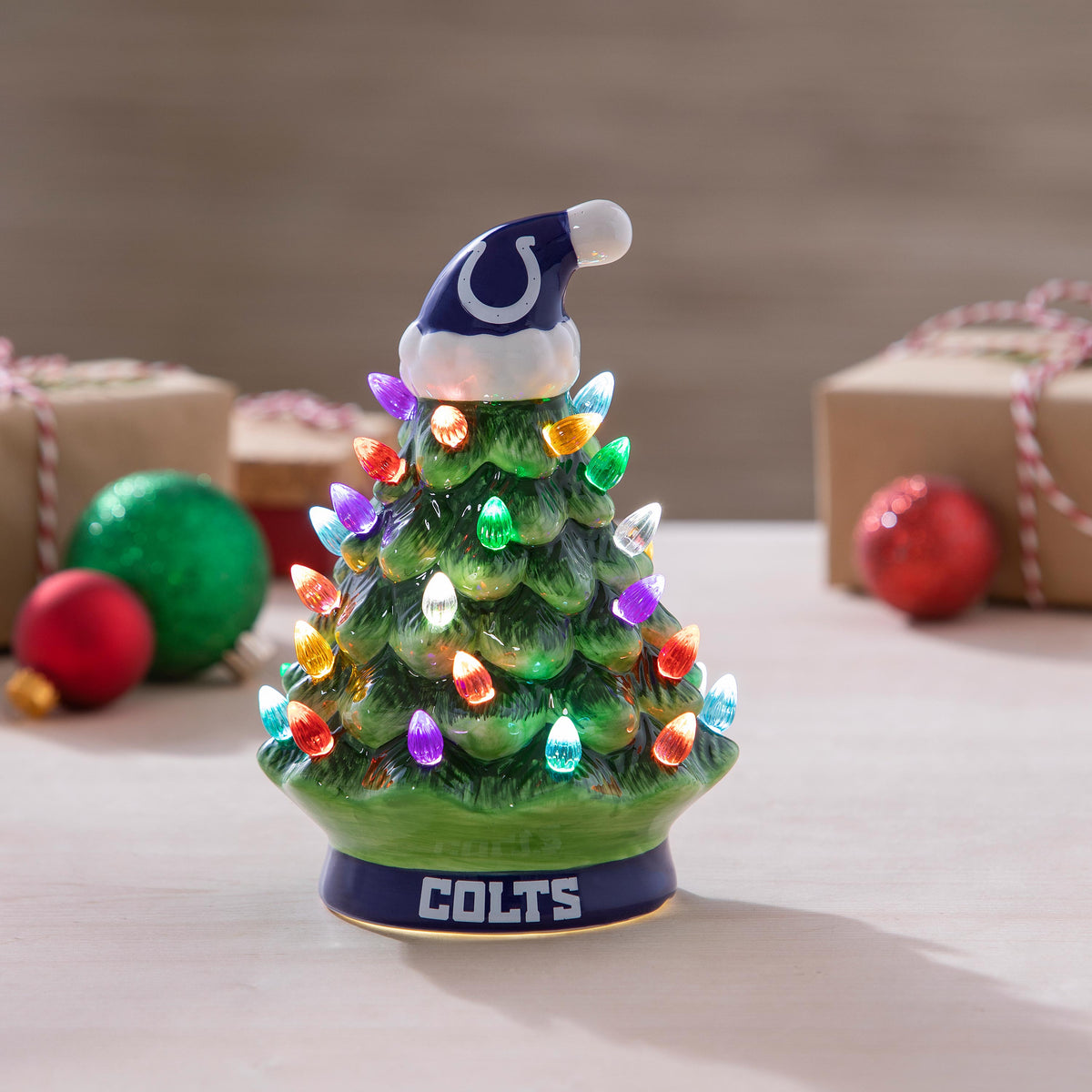 8" LED Ceramic Christmas Tree, Indianapolis Colts – Team Sports America
