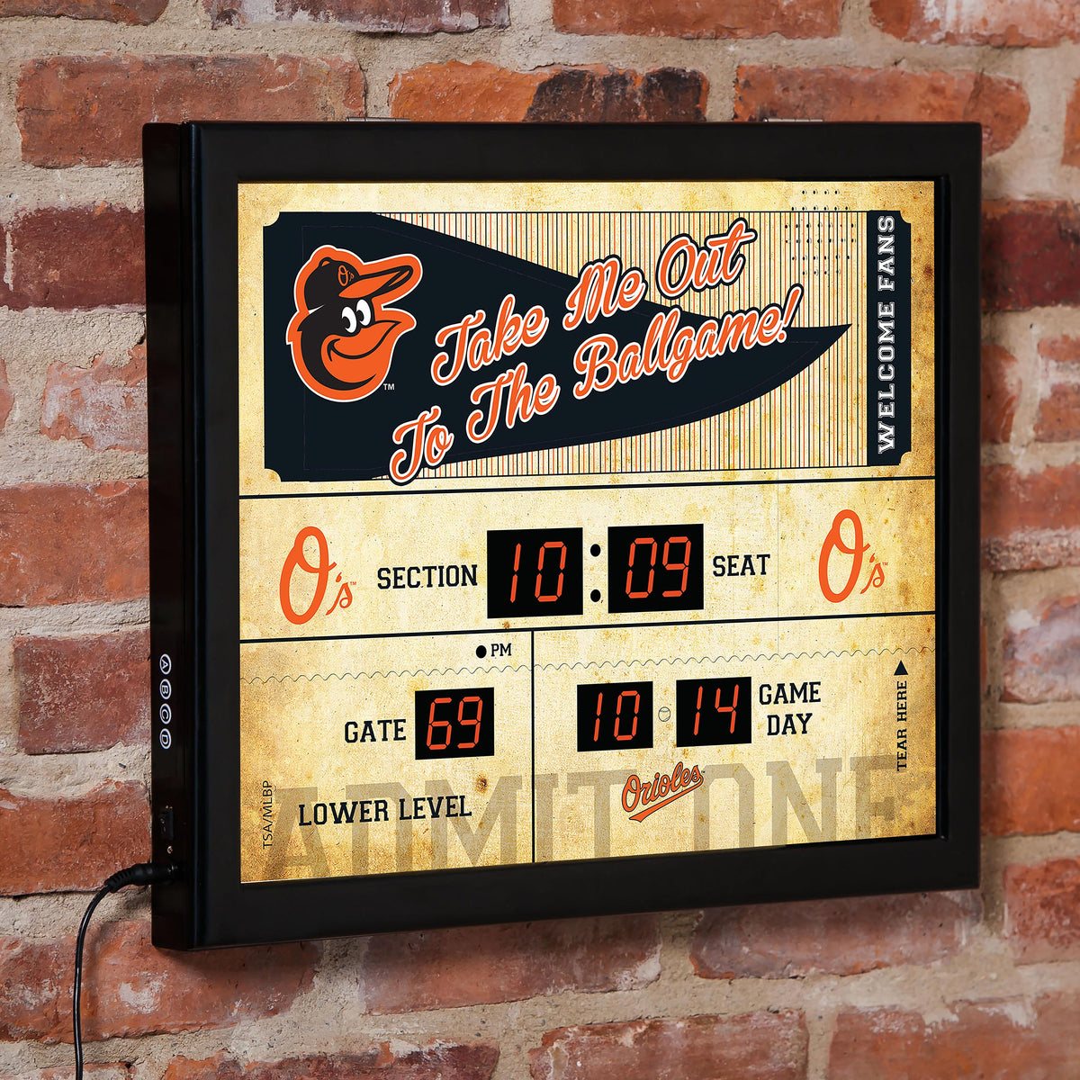 Scoreboard Wall Clock, Baltimore Orioles – Team Sports America