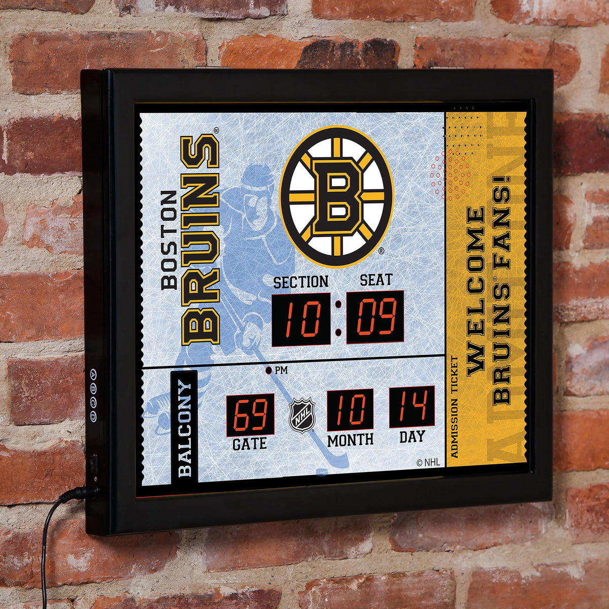 Scoreboard Wall Clock, Boston Bruins – Team Sports America