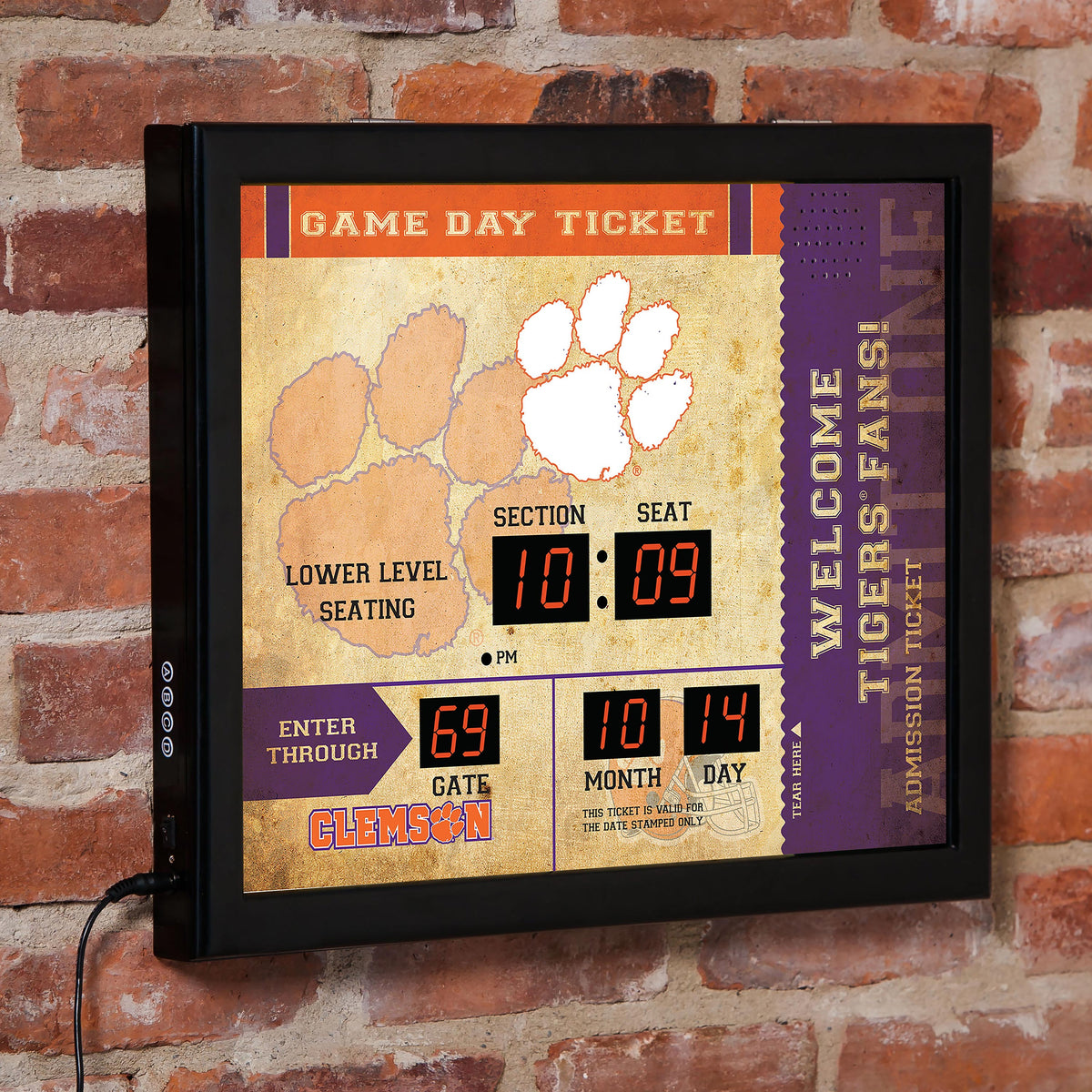Scoreboard Wall Clock, Clemson – Team Sports America