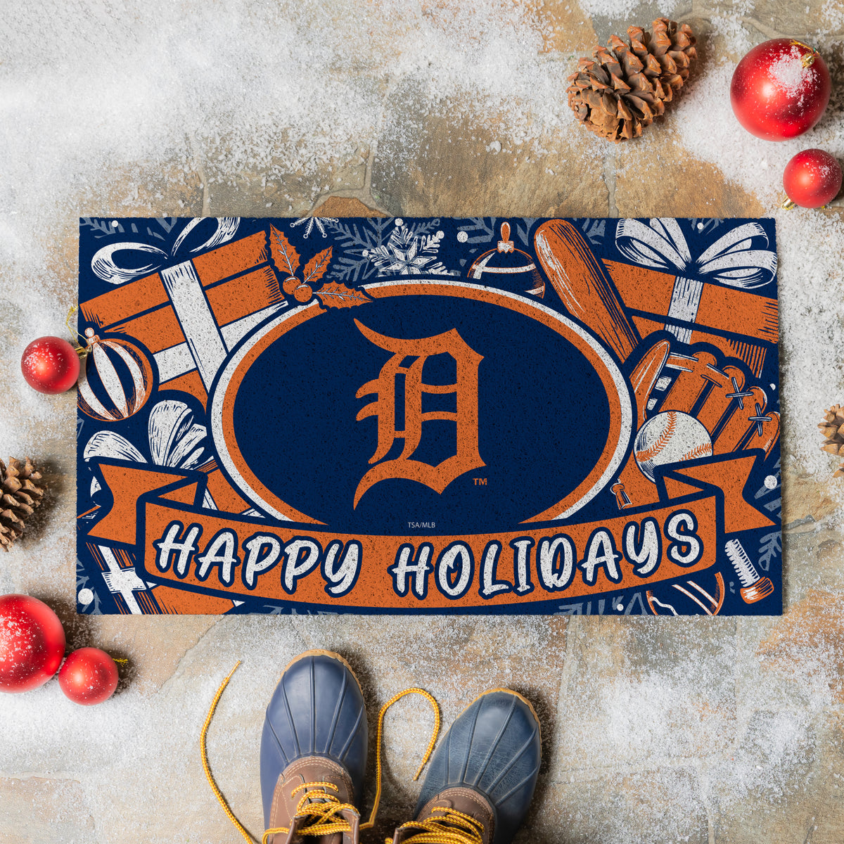 Detroit Tigers Holiday PVC Mat, 28"x16" – Team Sports America