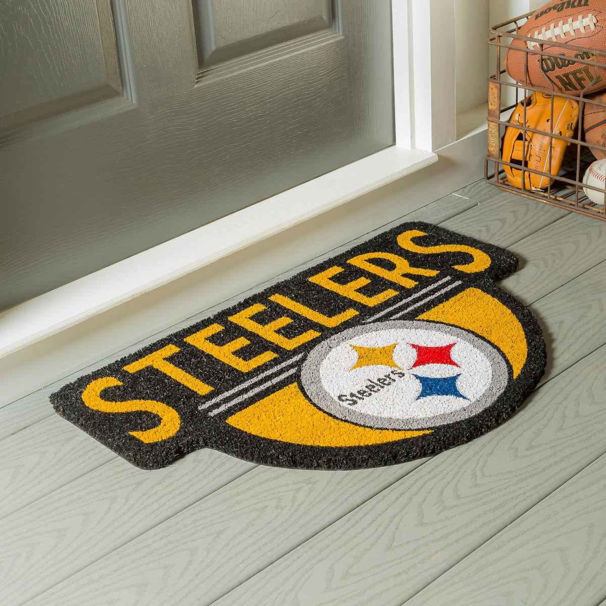 NFL Shaped Coir Door Mat, Steelers – Team Sports America