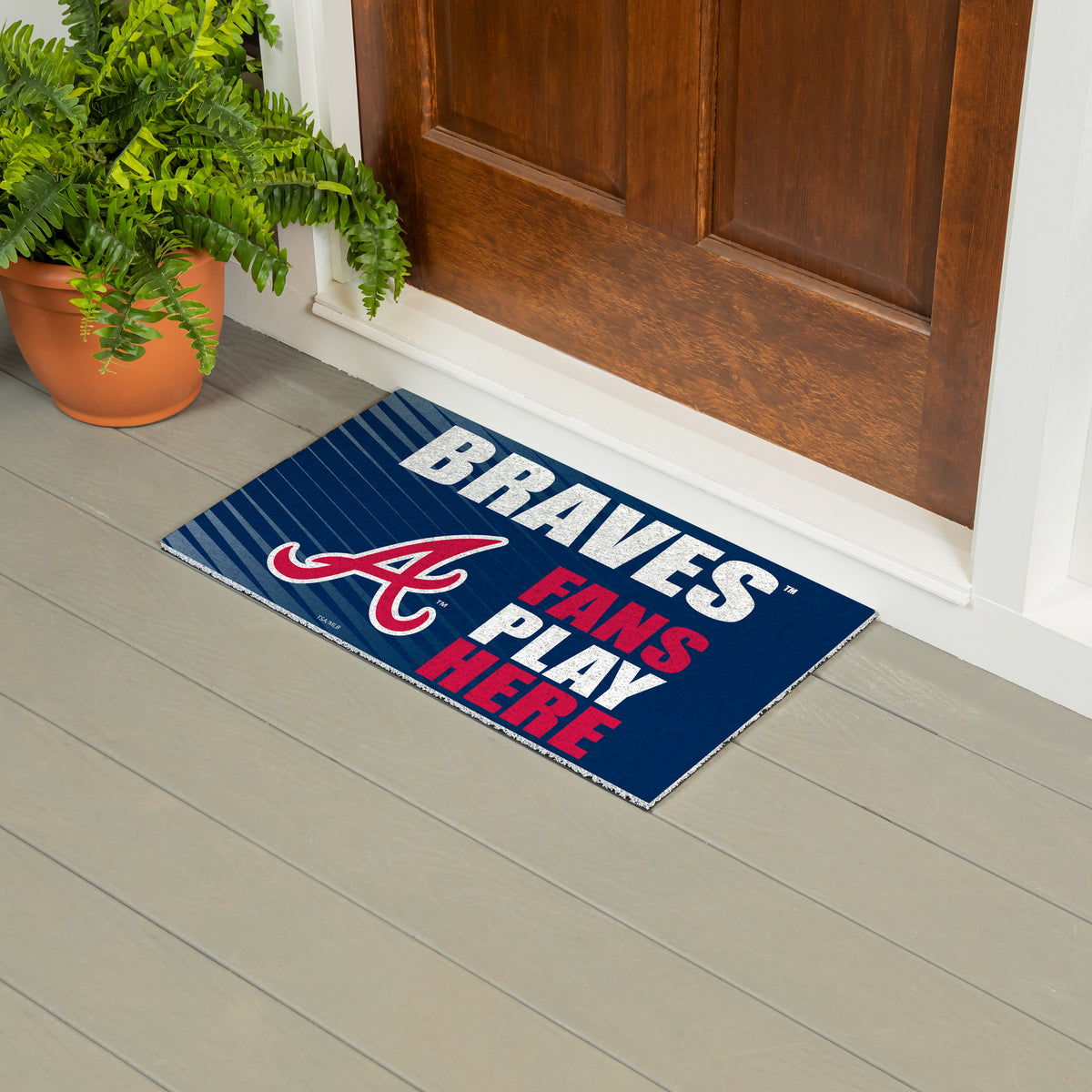 Atlanta Braves Fan Mat, 28"x16" – Team Sports America