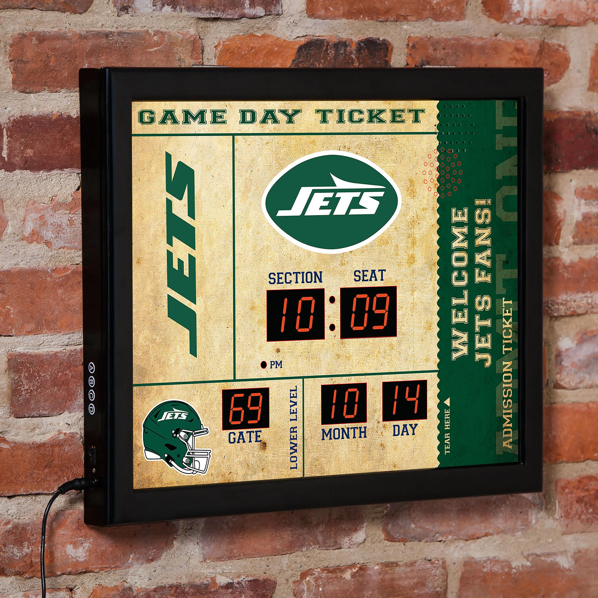 Scoreboard Wall Clock, New York Jets – Team Sports America