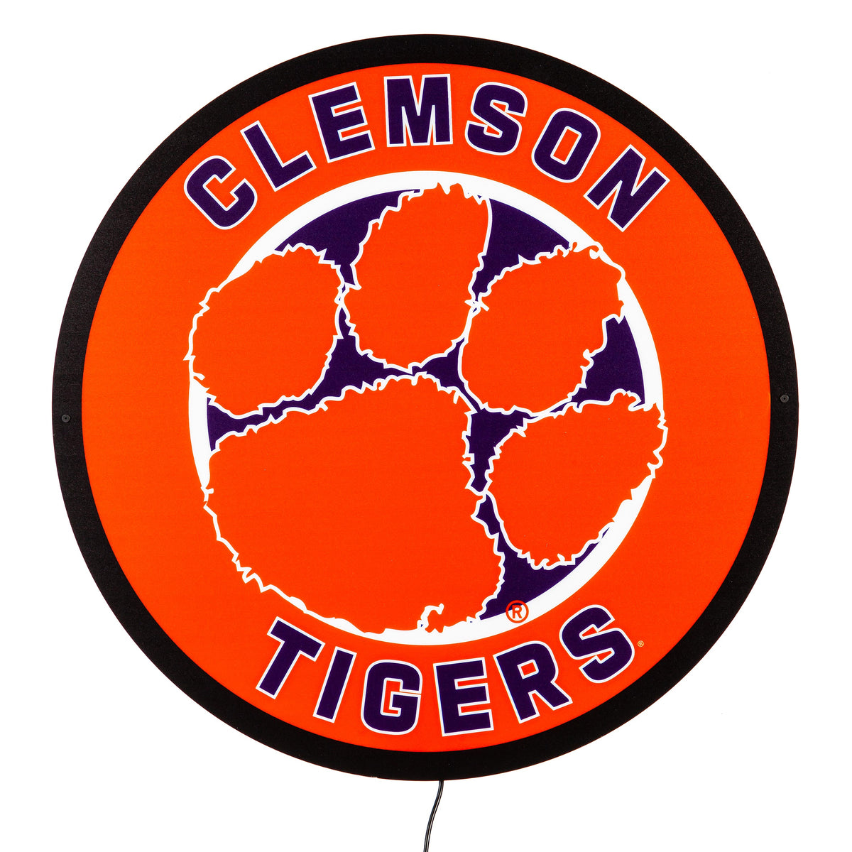 LED Wall Decor, Round, Clemson University – Team Sports America