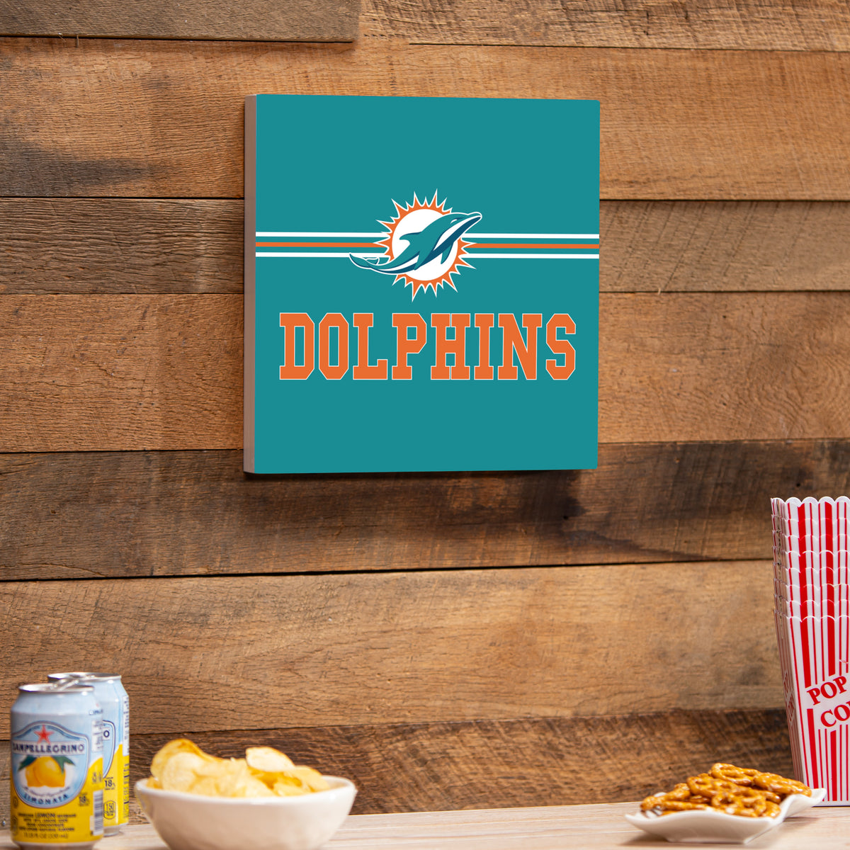 Miami Dolphins Wood Wall Sign, 12x12 – Team Sports America