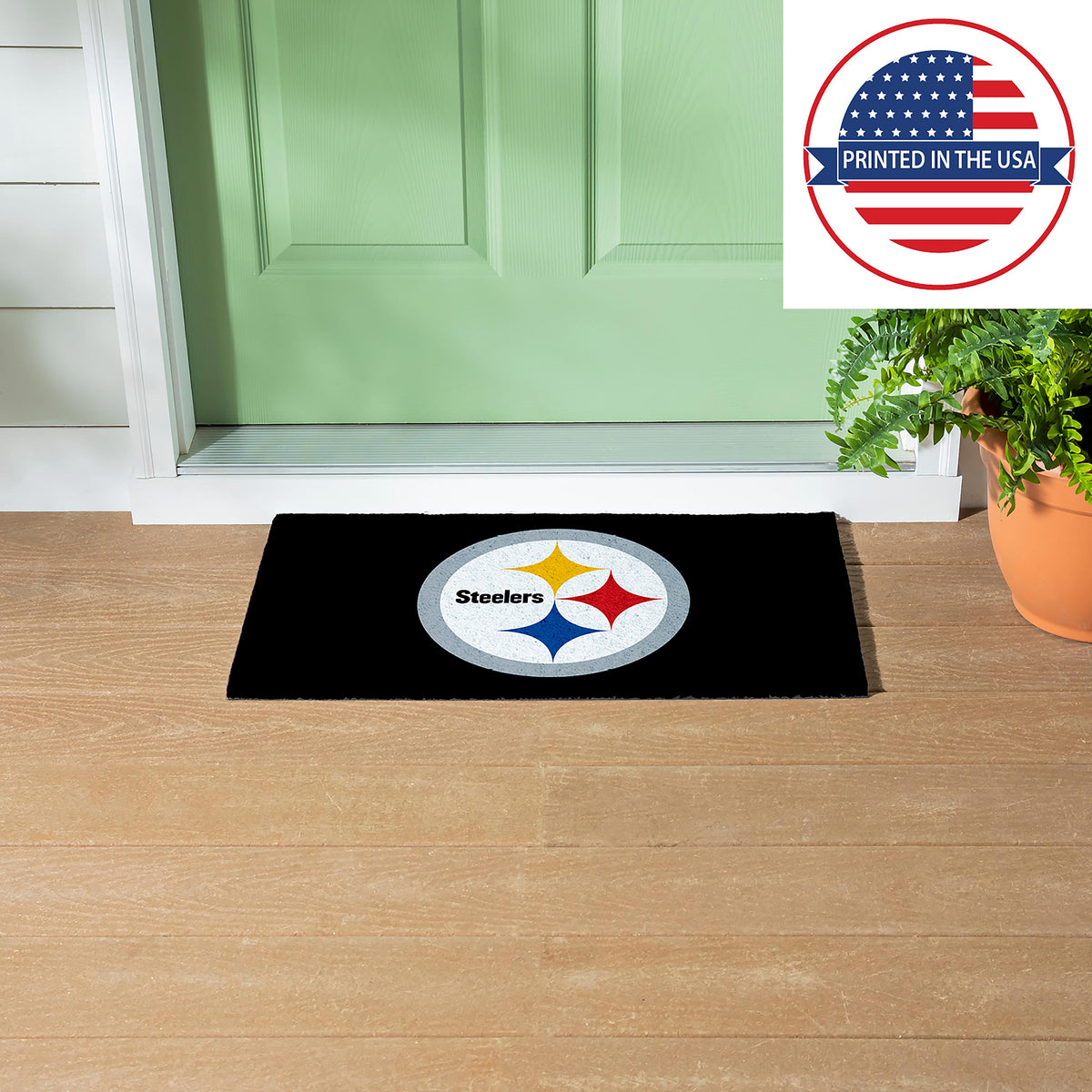 Full Color PVC Mat, 16" x 28", Pittsburgh Steelers – Team Sports America
