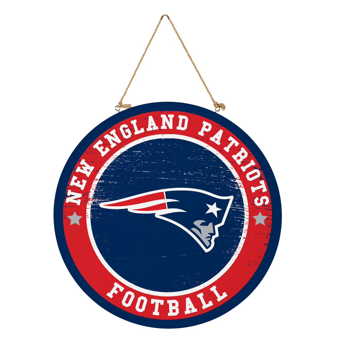 New England Patriots Round Door Décor with Hanging Rope, 18x18 – Team ...