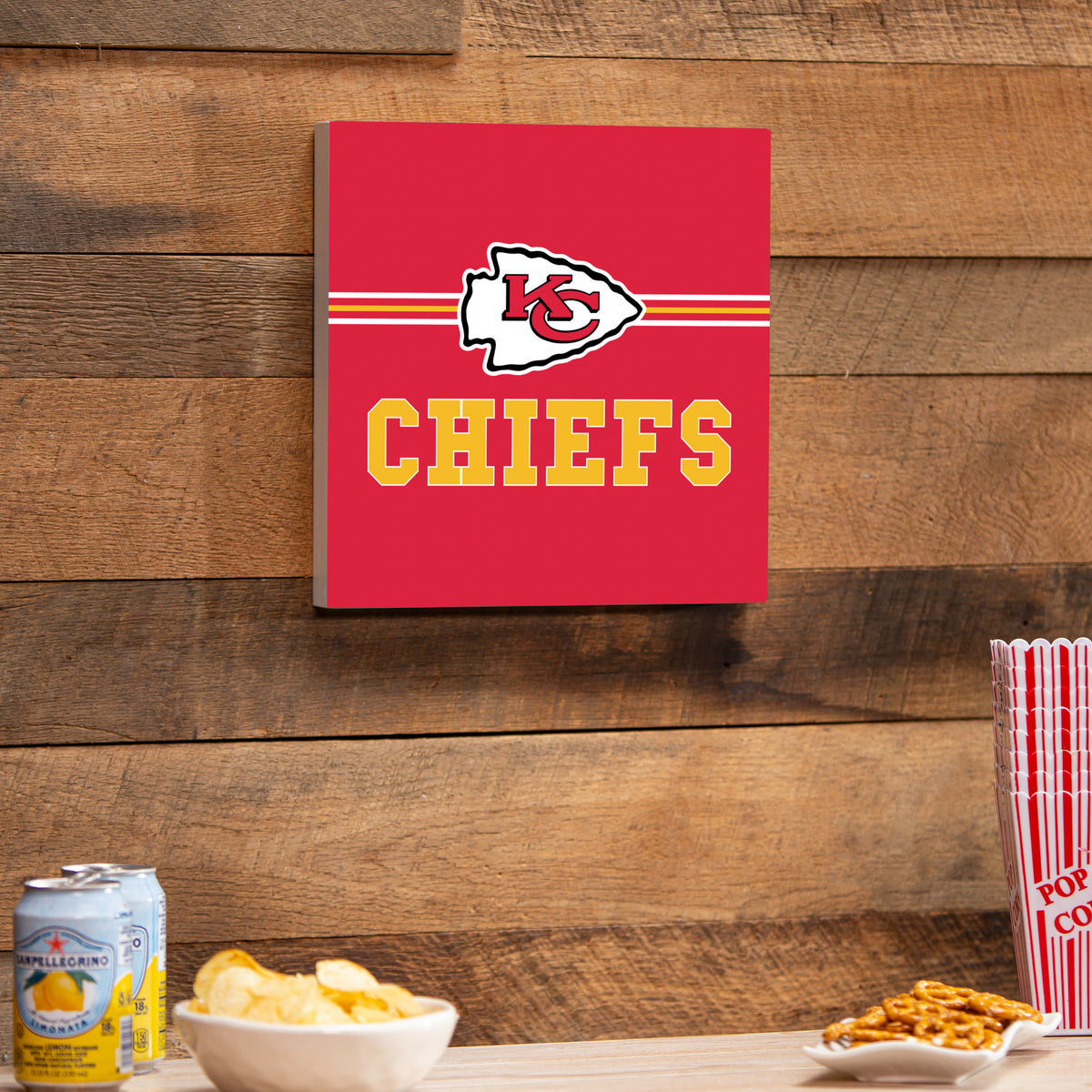 Kansas City Chiefs Wood Wall Sign, 12x12 – Team Sports America
