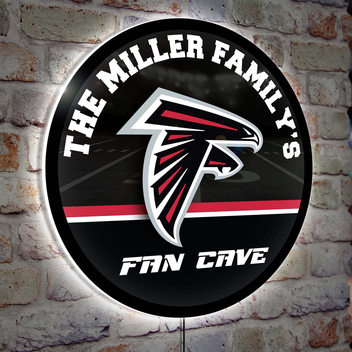 Atlanta Falcons NFL Football Large Round Edgelite LED Decor, Personali ...