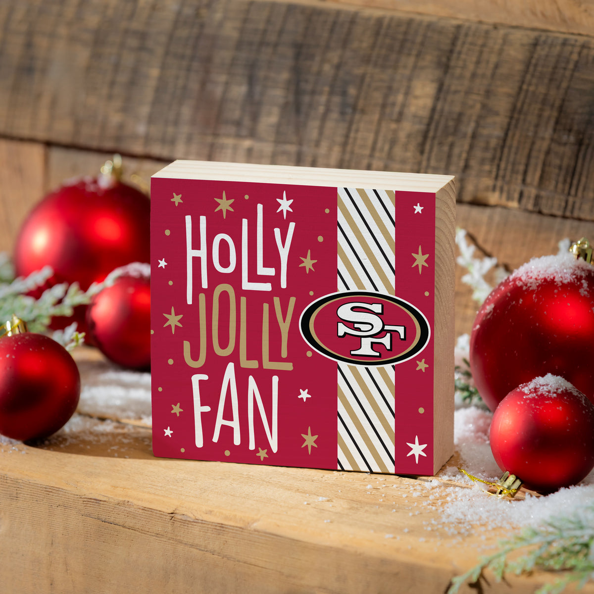 San Francisco 49ers Block, Holiday, 6x6 – Team Sports America