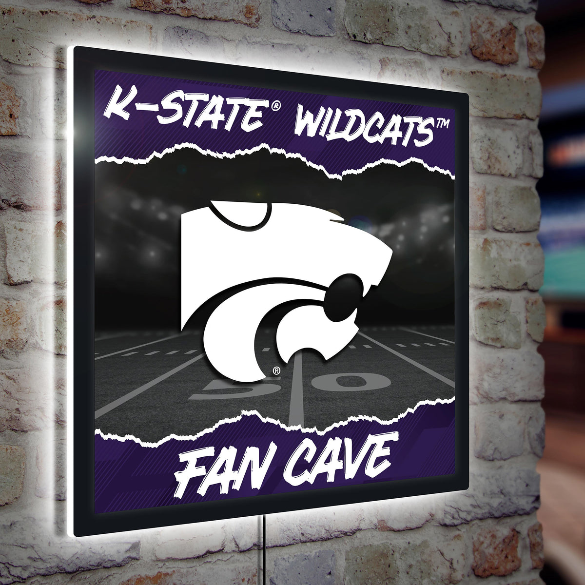 Kansas State University 23"H x 23"L LED Wall Decor, Edgelite, Square ...