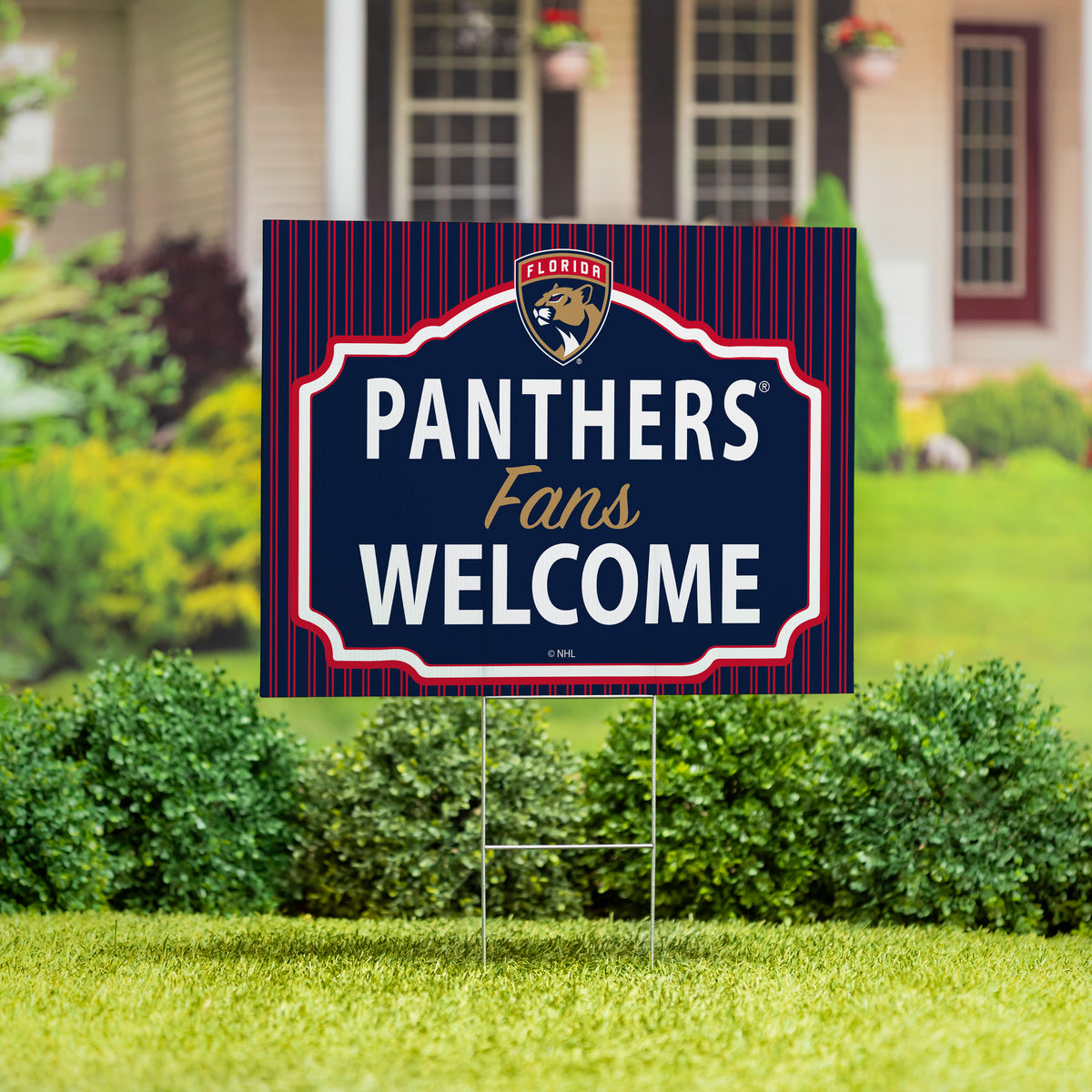 Florida Panthers Coroplast Yard Sign, "Fans Welcome" – Team Sports America