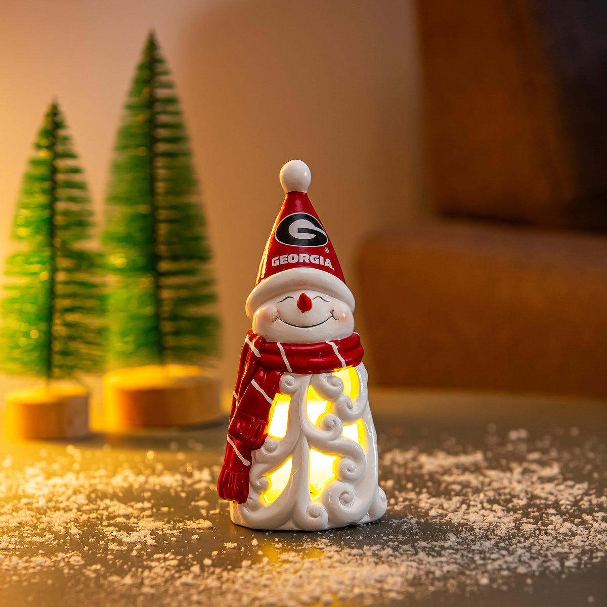 University of Georgia Snowman LED Statuary, 8" – Team Sports America