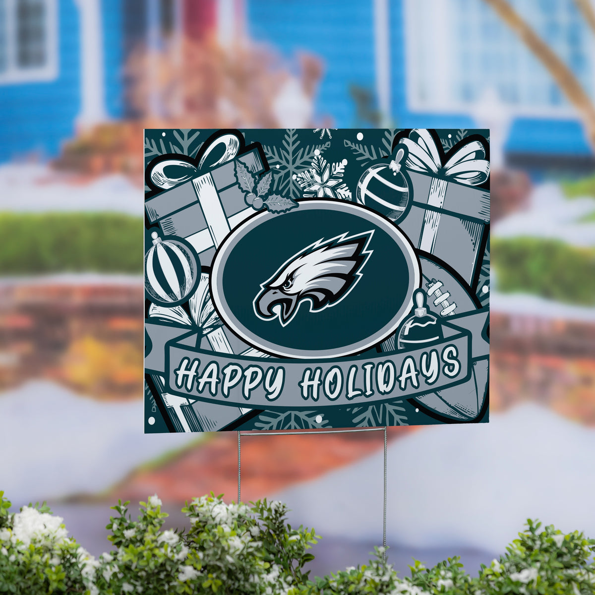 Philadelphia Eagles Yard Sign, Holiday – Team Sports America