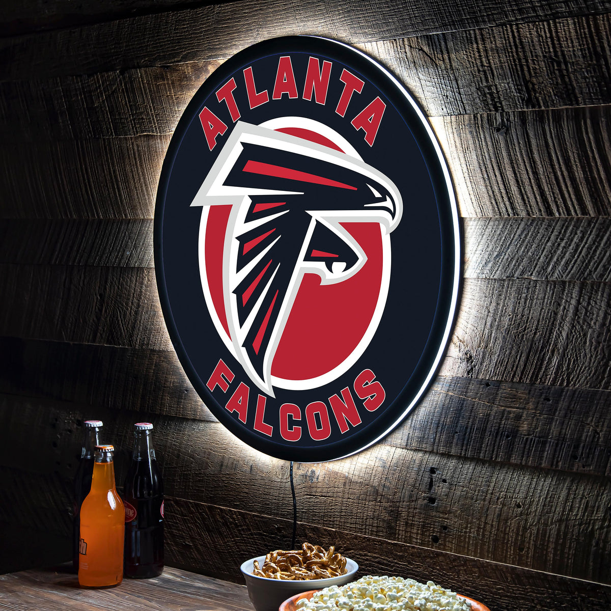 LED Wall Decor, Round, Atlanta Falcons – Team Sports America