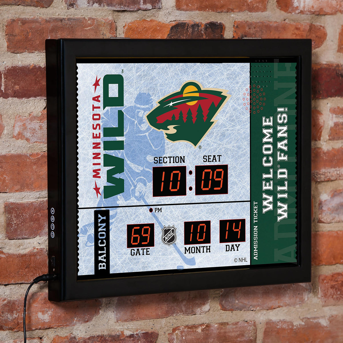 Scoreboard Wall Clock, Minnesota Wild – Team Sports America