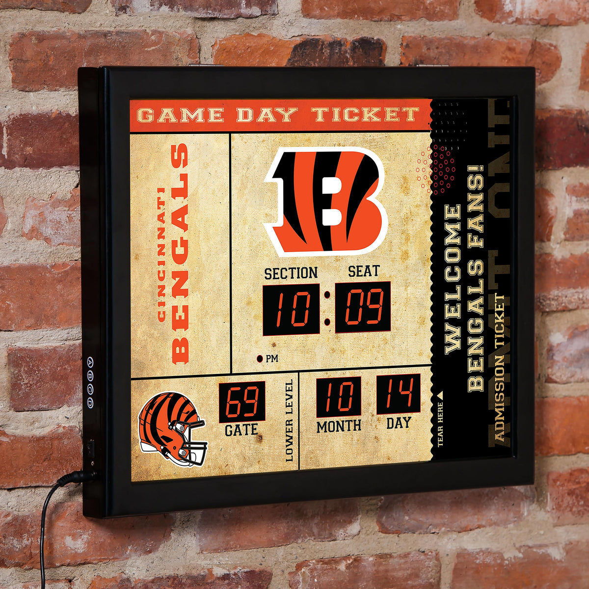 Scoreboard Wall Clock, Cincinnati Bengals – Team Sports America