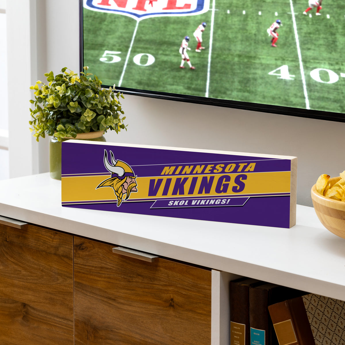 Minnesota Vikings Mantle Sign, Down Home Fans, 5x18 – Team Sports America