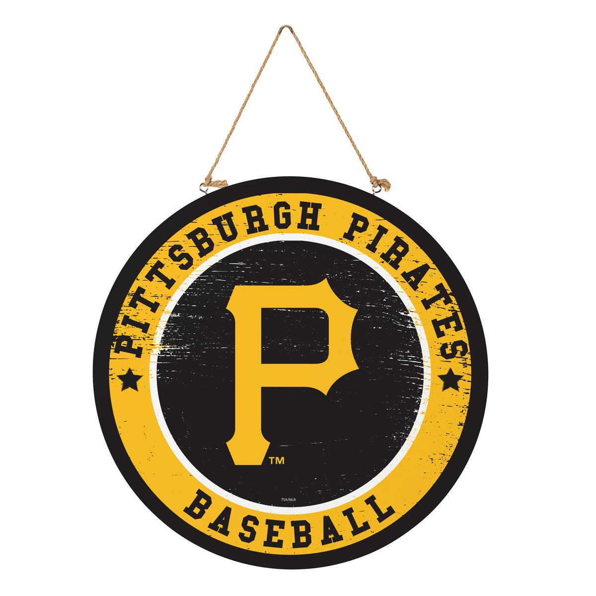 Pittsburgh Pirates Round Door Décor with Hanging Rope, 18x18 – Team ...