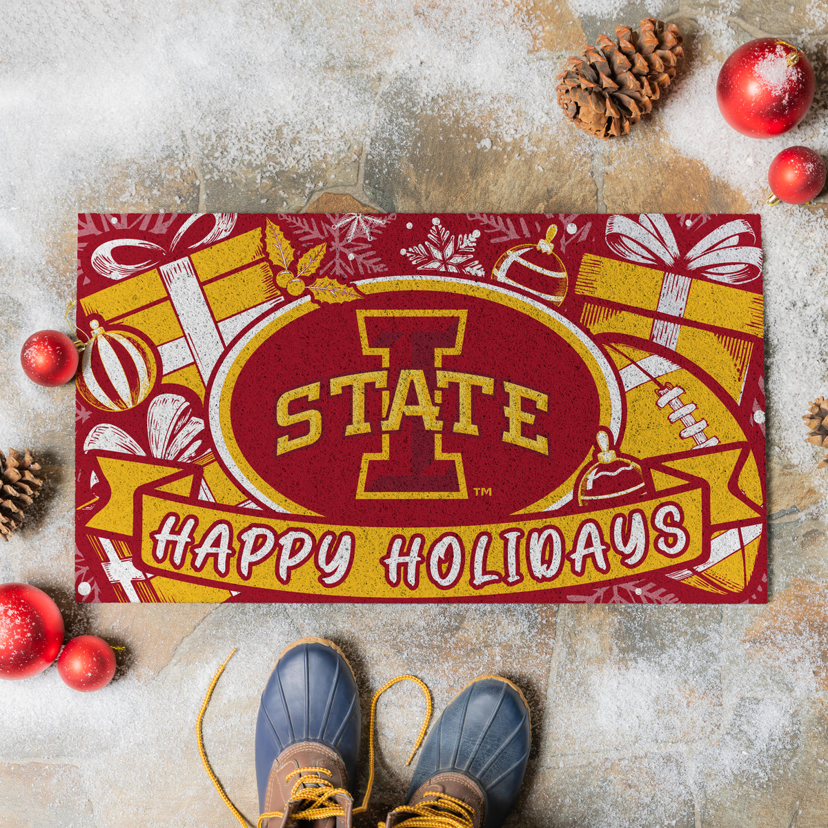 Iowa State University Holiday PVC Mat, 28"x16" – Team Sports America