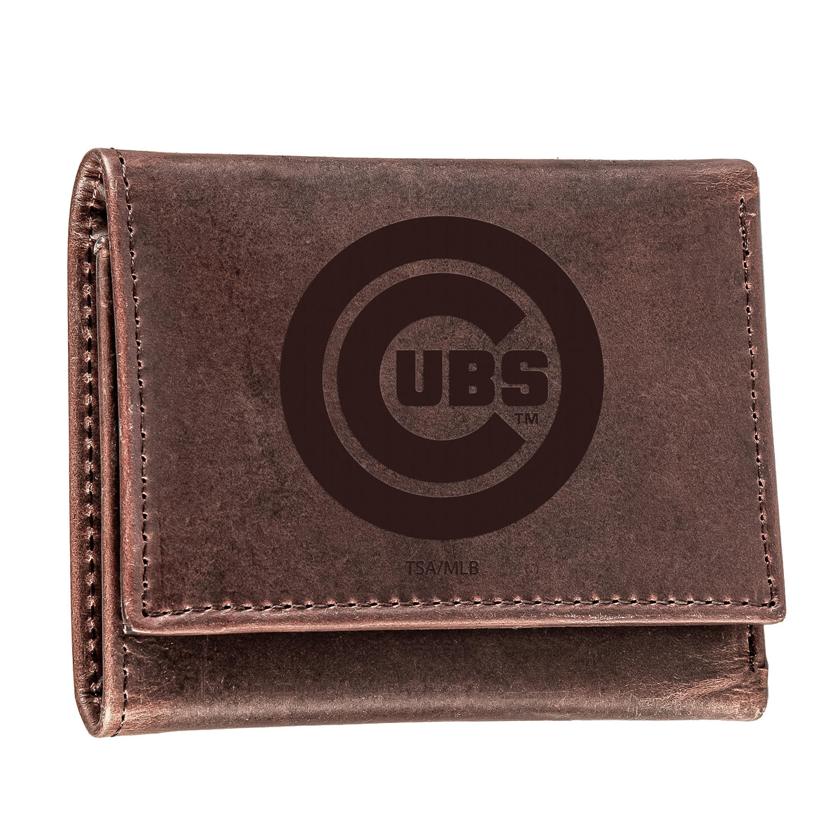 Chicago Cubs Tri-Fold Wallet Brown 100% Genuine Leather – Team Sports ...